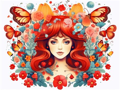 Premium Ai Image Redhead Illustration
