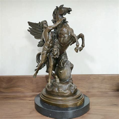 페르세우스 골동품 청동 조각상 45cm 페르세우스 메두사 머리를 들고 있는 그리스 입상 예술 공예품 홈 장식동상