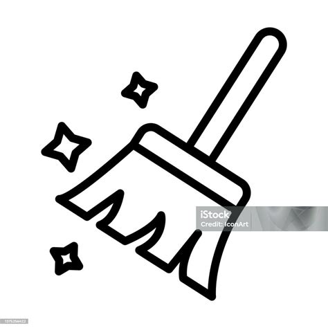 청소 컬렉션에서 빗자루 클린딘 아이콘 흰색 배경에 격리 된 얇은 선형 빗자루 클린딘 깨끗하게 Png 윤곽 아이콘 라인 벡터 빗자루 클린딘 사인 웹 및 모바일 기호 0명에