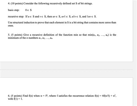 Solved Points Consider The Following Recursively Chegg