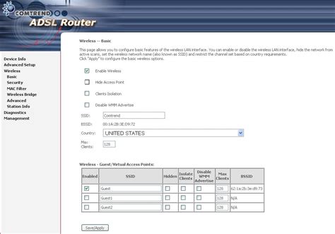 Comtrend 5372 5374 Wireless Modem Configuration