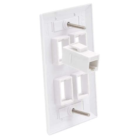 4 Port Keystone Wall Plate 10 Pack Single Gang Vicedeal