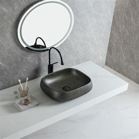 Matte Black Square Basins Above Counter Ceramic Wash Basin Manufacturer
