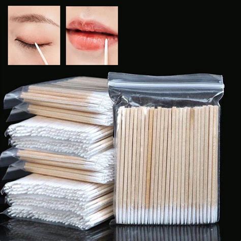 100 шт одноразовые ватные тампоны ультрамаленькая кисть микро деревянные Кисти для макияжа