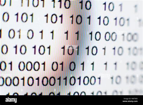 Binary Code On A Computer Screen Themes Of Binary Code Data Pattern Stock Photo Alamy