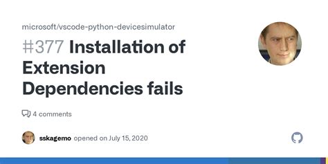 Installation Of Extension Dependencies Fails · Issue 377 · Microsoft