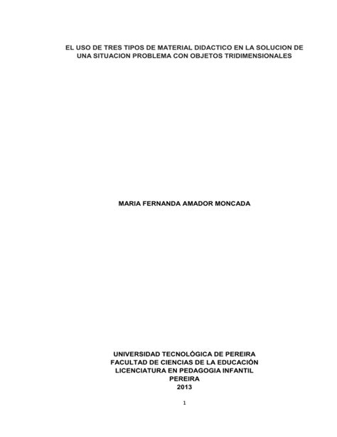El Uso De Tres Tipos De Material Didactico En La Solucion