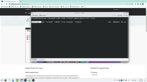tutorial install snapcraft snap and apple music on endeavour os