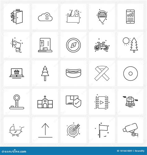 Setting Up Mobile Homescreen Simple Icons Cartoon Vector 200518047