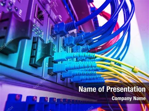 Cables Fiber Optic Connected Optic Powerpoint Template Cables Fiber Optic Connected Optic
