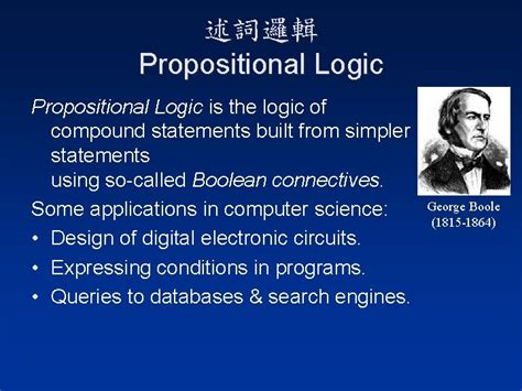 Outline Boolean Logic Firstorder Logic What Is Logic