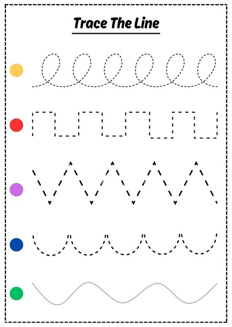 10 Preschool Line Tracing Worksheets Bundle Line Trace Page Printable