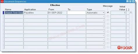Api To Define Document Sequence In Oracle Apps R12 Oraask
