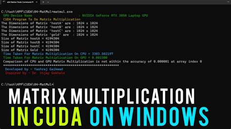Yashraj Gaikwad On Linkedin Cuda Matrix Multiplication In C On Nvidia