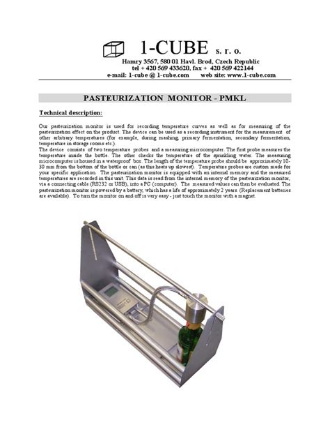 1 Cube Pasteurization Monitor Pmkl Pdf Computer Data Storage