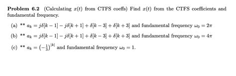 solved problem 6 2 calculating æ t from ctfs coeffs