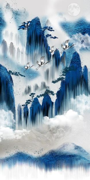 추상 기하학 유화 현관 스테레오 황금 배경 현대 미술 벽의 패션 프리미엄 사진