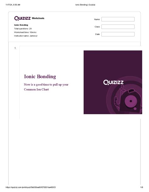 Ionic Bonding Homework 11 Worksheets Ionic Bonding Total Questions