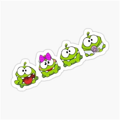 Om Nom Nom Designs Sticker For Sale By Denislov Redbubble