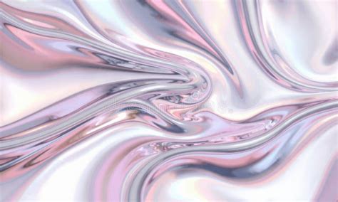 Mesmerizing Holographic Wave Background Featuring Swirling Pastel Colors Of Pink Silver And