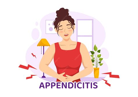 Illustration De Lappendicite Avec Inflammation De Lappendice Et Traitement De Lestomac Dans