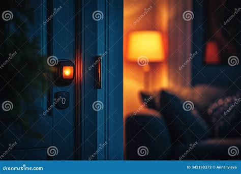 IoT Connected Security System With Real Time Alerts And Camera Feeds A Door Featuring A Red