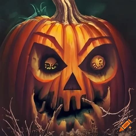 Scary Fantasy Art Of A Halloween Pumpkin On Craiyon