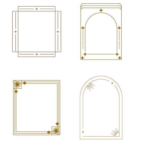 Premium Vector Modern Minimalist Aesthetic Linear Frames Arcs Stars And Elements