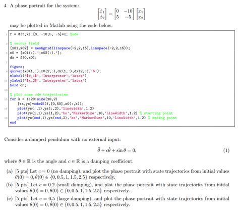 Solved A Phase Portrait For The Chegg