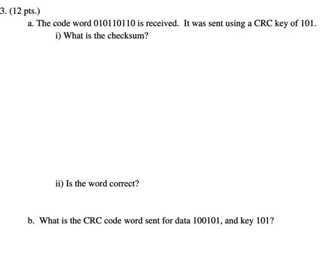 Solved Pts A The Code Word Is Received Chegg Com