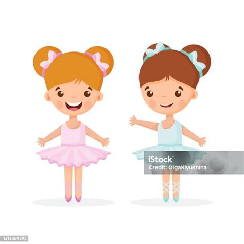 Twho 손은 아름답고 사랑스럽고 작은 발레리나 소녀를 그렸습니다 벡터 일러스트레이션 튀튀에 대한 스톡 벡터 아트 및 기타 이미지 튀튀 여성댄서 발레 Istock