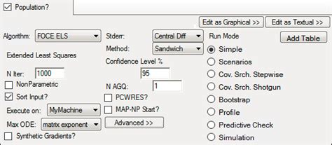 Populationmodelingrunoptions