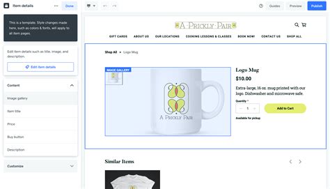Customize Item Pages In Square Online Square Support Center Us