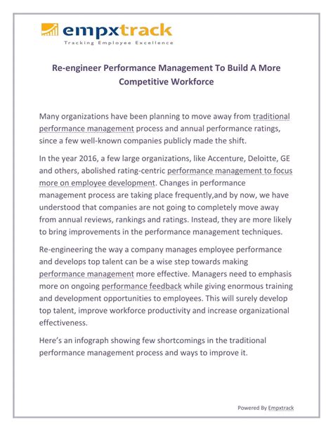 Ppt Re Engineer Performance Management To Build A More Competitive