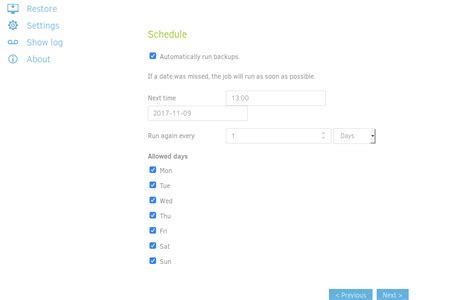 schedule backup manjaro dot site