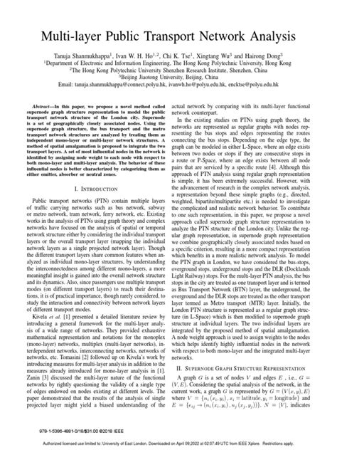 Multi Layer Public Transport Network Analysis Pdf Pdf