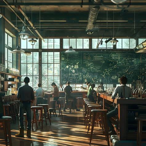 Immersive Science Lab Classroom With Intricate Technical Diagrams And