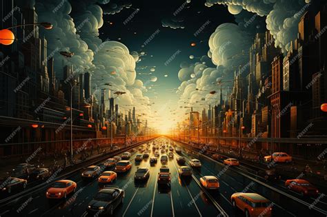 Premium Ai Image Traffic Symphony Synchronized Chaos Harmonizing