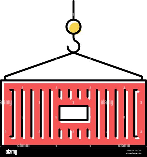 Container Loading Color Icon Vector Flat Illustration Stock Vector Image Art Alamy