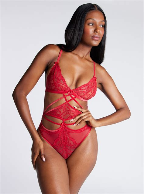 Mylee Sheer Bumless Body Red Boux Avenue Uk