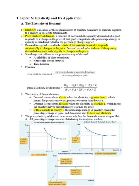 Summary Ch 5 Elasticity And Its Application Pdf Price Elasticity Of Demand Demand