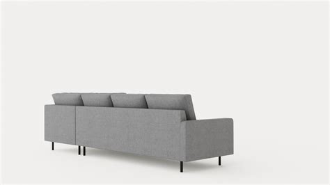 Peppe 3 Seater Sofa With Chaise Lounge Right Light Gray 3d Model