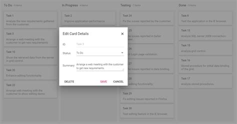 Dialog In Aspnet Core Kanban Component
