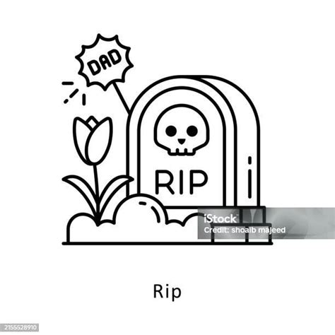Rip Vector Outline Icon Style Illustration Symbol On White Background