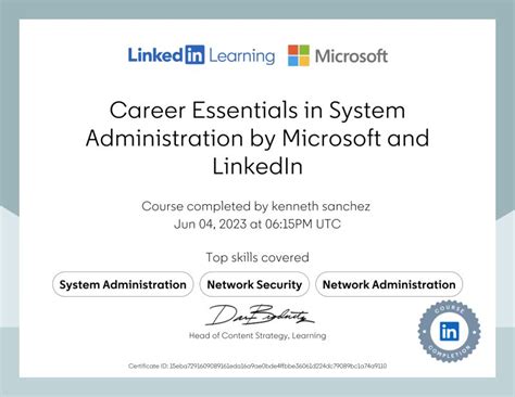 kenneth sanchez on linkedin certificate of completion