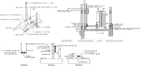 General Condenser Unit Installation Cad Drawing File