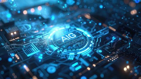 Futuristic Black Circuit Board With Glowing Orange Lights Technology