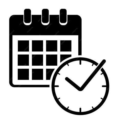 Icono De Calendario Y Reloj Símbolo De Fecha Y Hora Icono De Evento Signo De Vector Plano