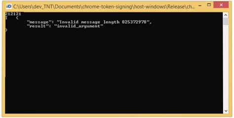 C Error When Communicating With The Native Messaging Host Chrome