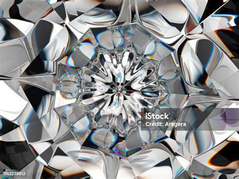 다이아몬드 구조 극단적 인 근접 촬영 및 만화경 라운드 보석 3d 렌더링 3d 그림의 평면도 3차원 형태에 대한 스톡 사진 및 기타 이미지 Istock